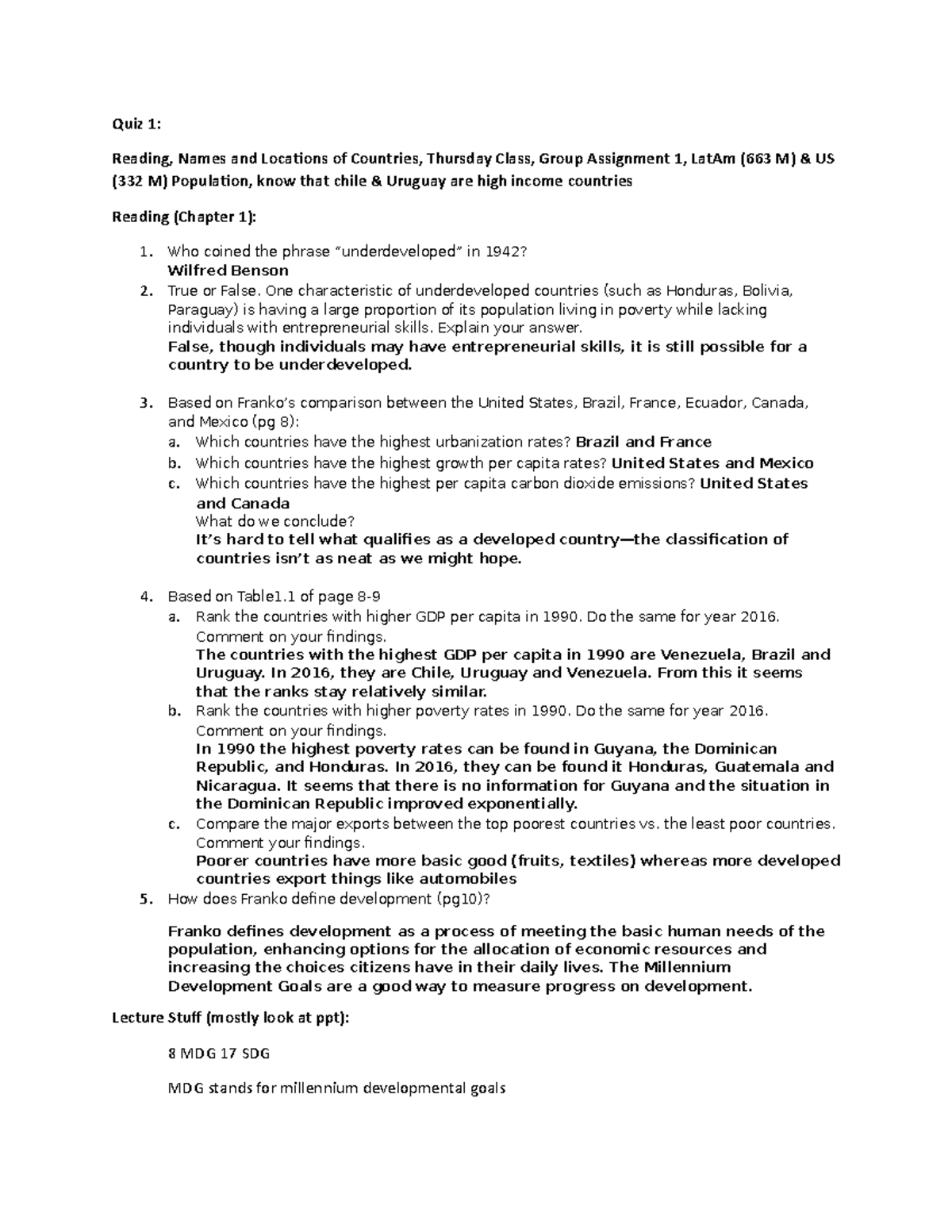 Module 1 Notes - Quiz 1: Reading, Names and Locations of Countries ...