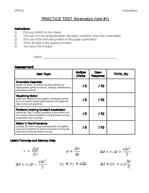Physics - Grade: 11 - High School - Canada - Studocu