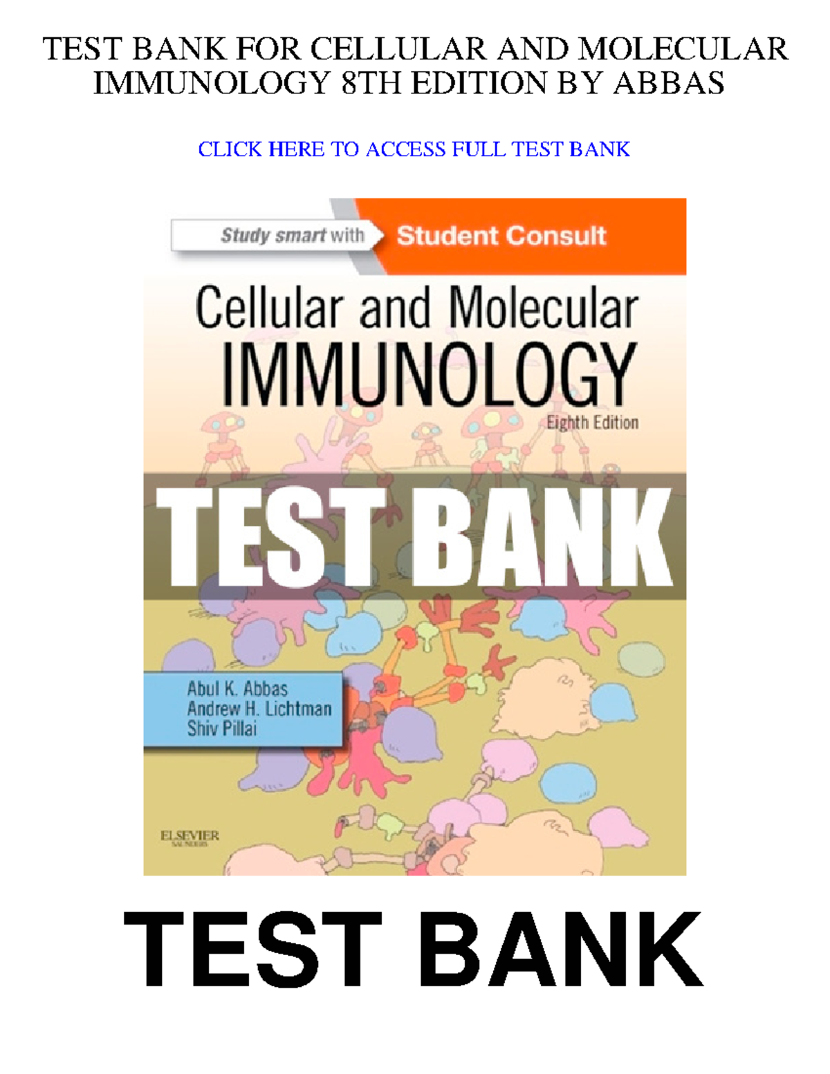 Test Bank for NURS 123: Cellular and Molecular Immunology 8th Ed. - Studocu