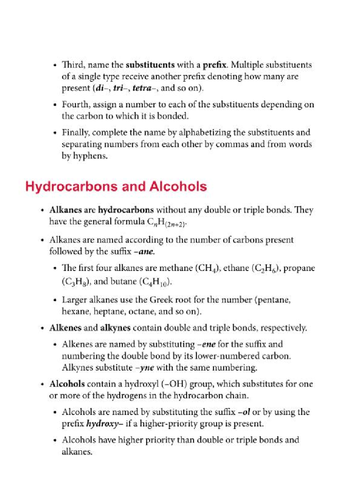 Organic Chemistry (CHEM 101): Naming Alkanes, Alkenes & Alcohols - Studocu