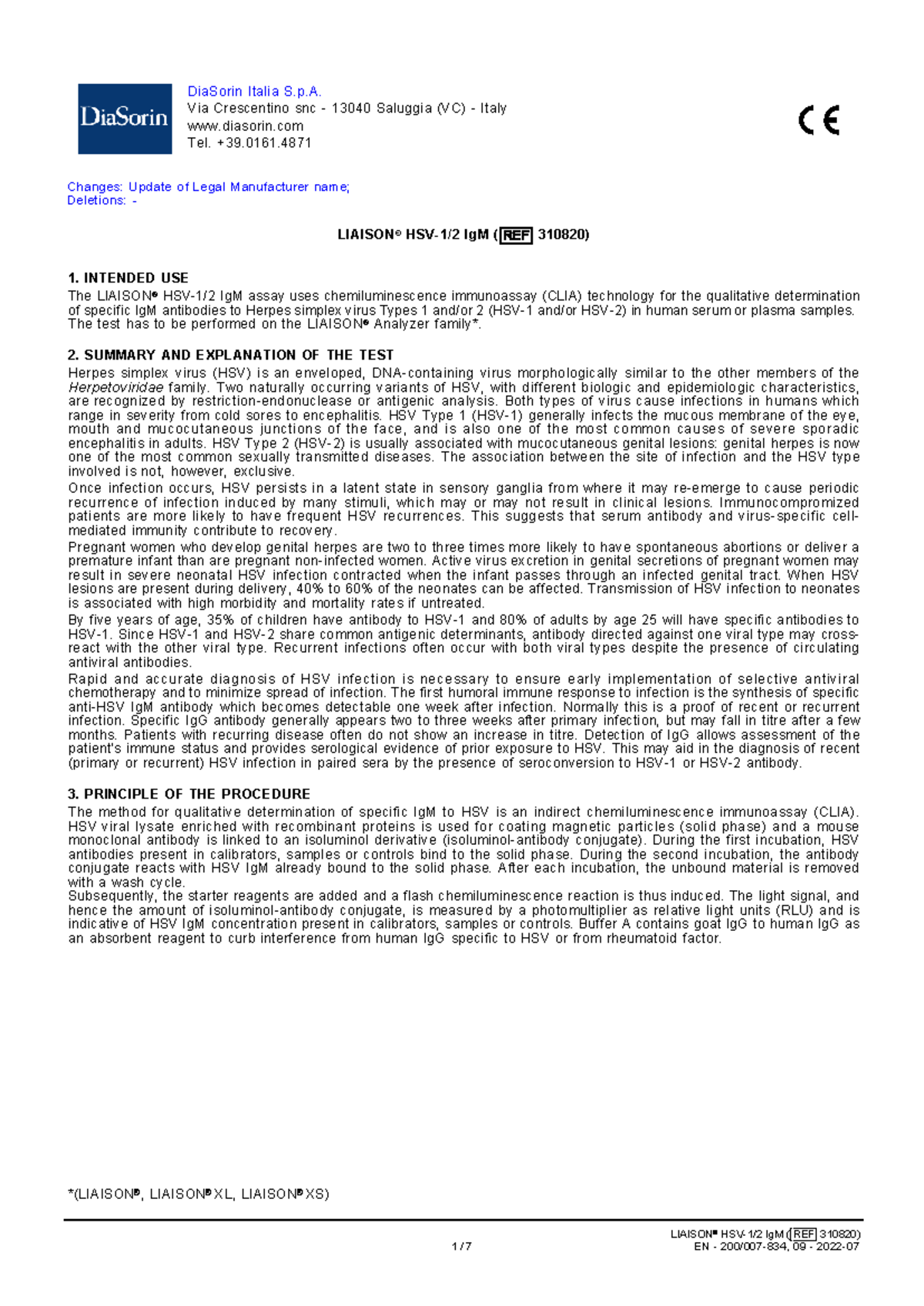 LIAISON IgM Assay Instructions for Use (IFU-310820-EN) - Studocu