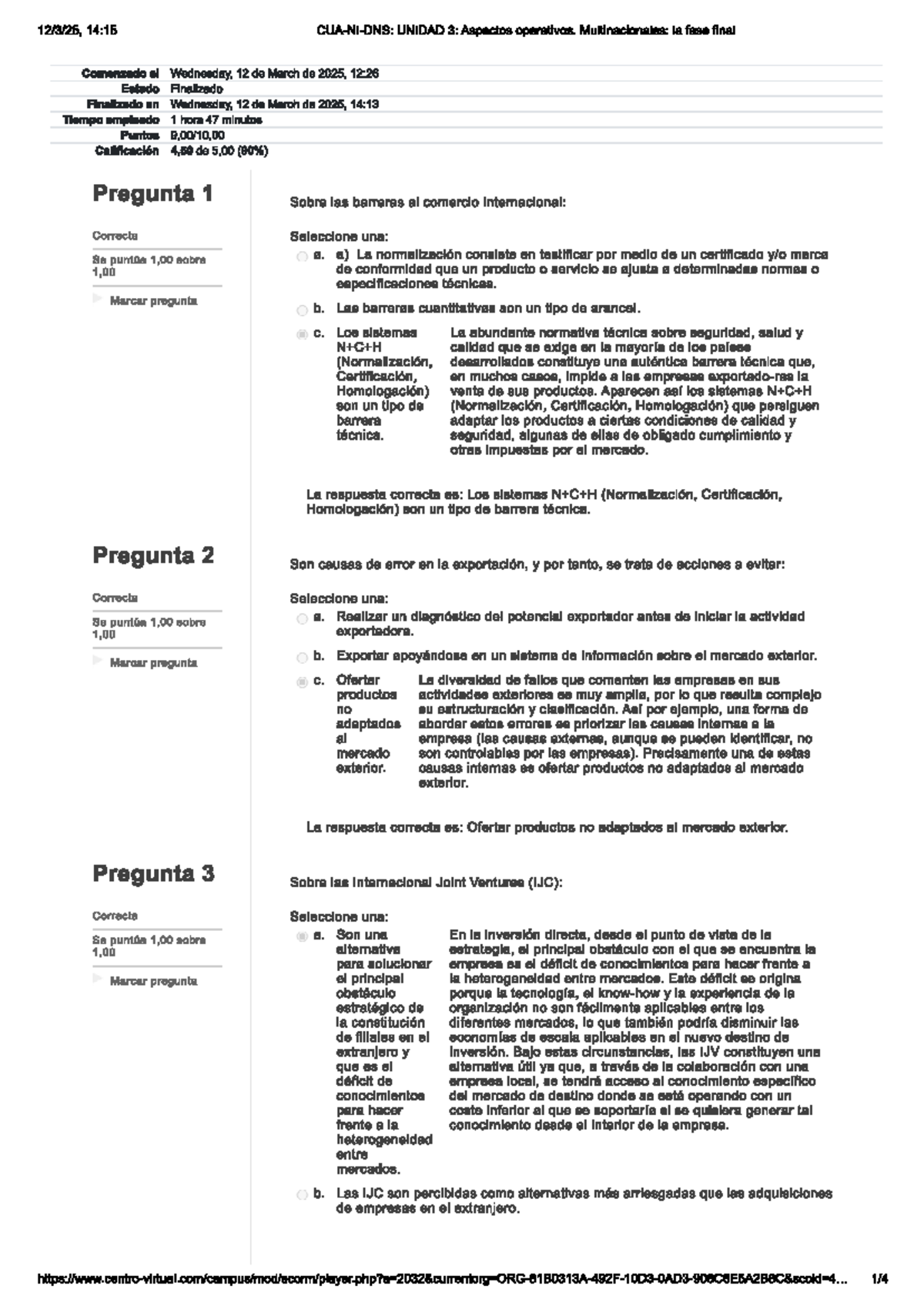 Examen 3: UNIDAD 3 - Aspectos Operativos de Multinacionales - Studocu