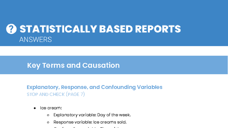 Level 3 Statistics: Key Terms, Causation, and Sampling Methods - Studocu