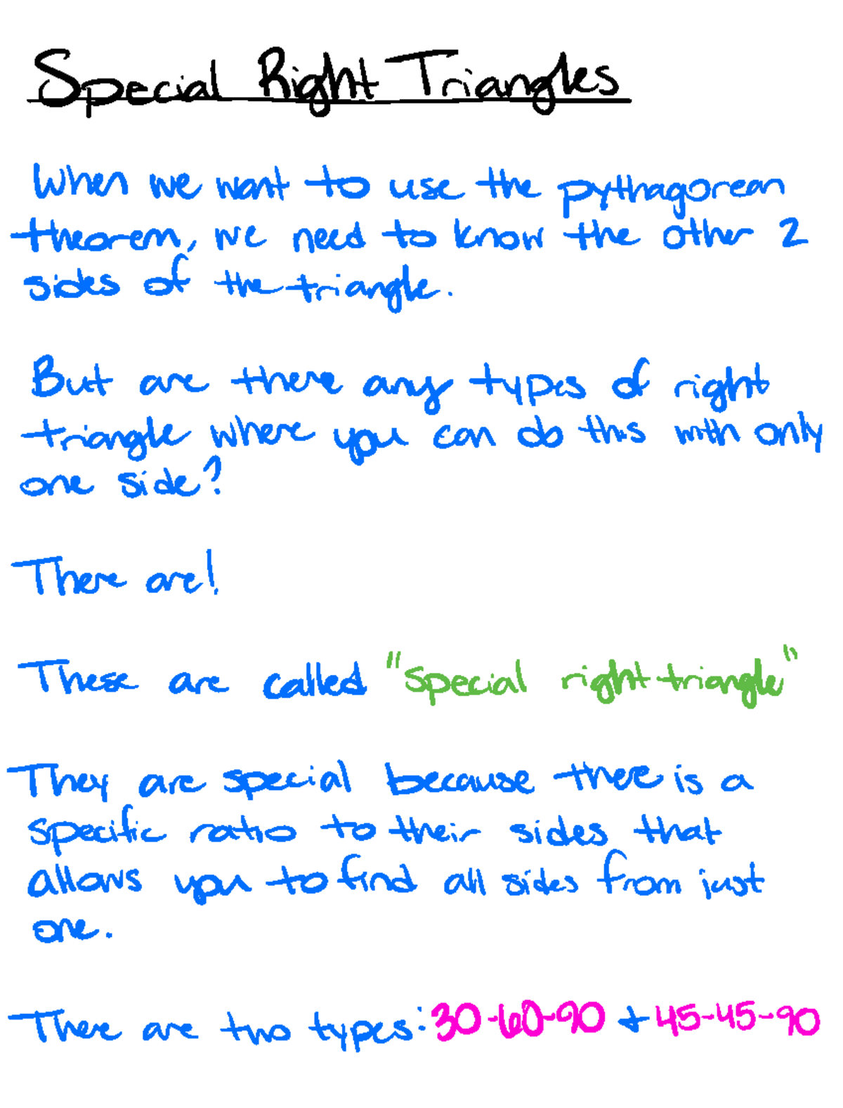 Special Right Triangles: Understanding 30-60-90 and 45-45-90 Ratios ...