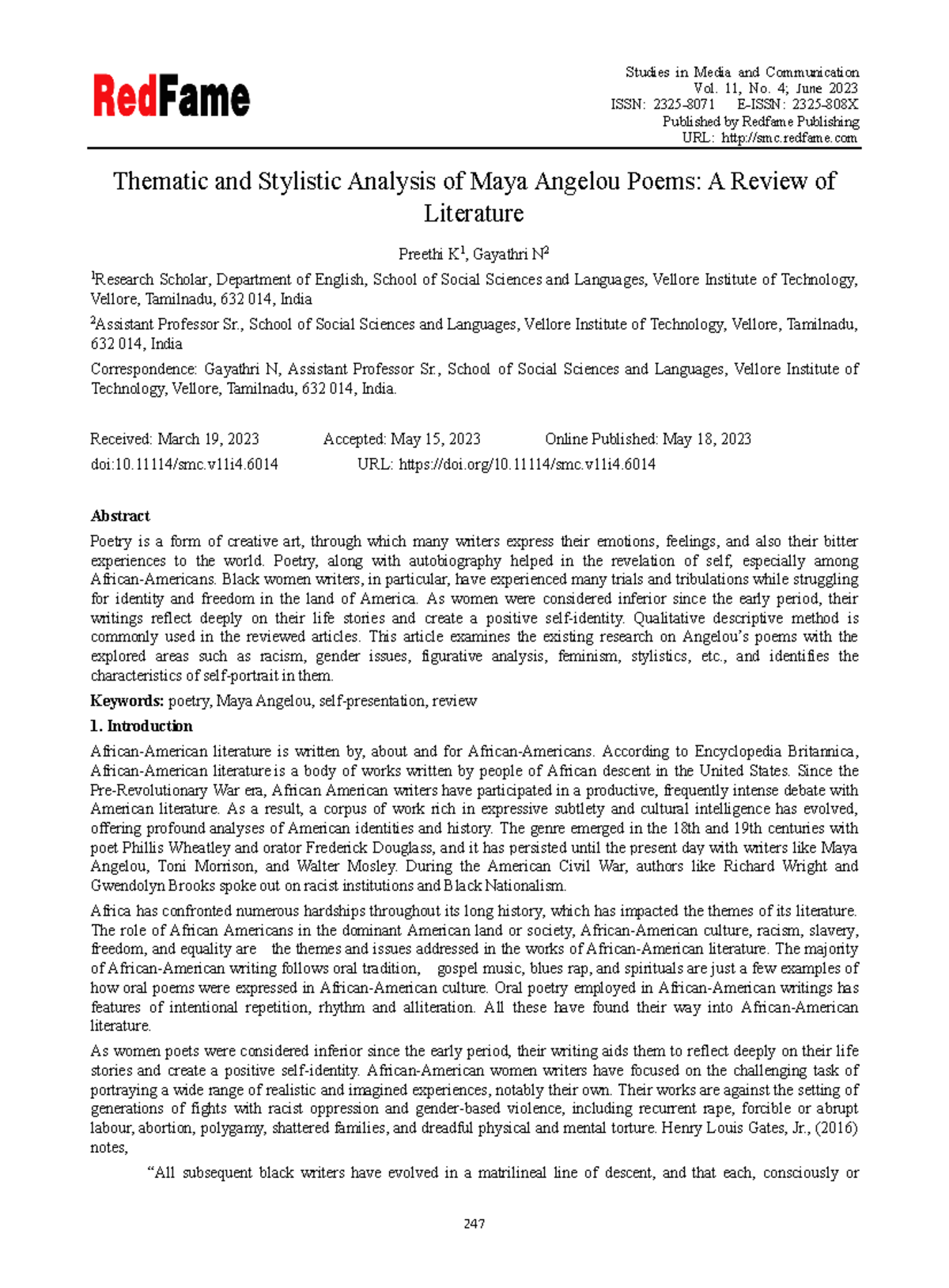 Thematic and Stylistic Analysis of Maya Angelou's Poems: A Literature ...