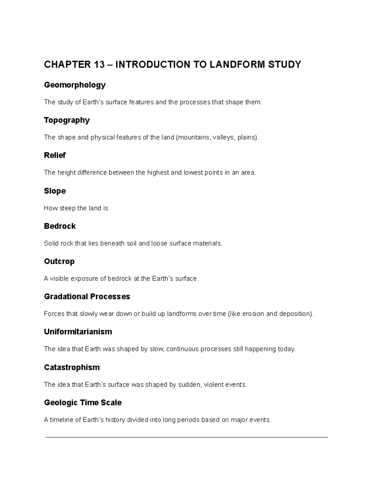 Chapter 13-14: Introduction to Geomorphology and Internal Processes ...