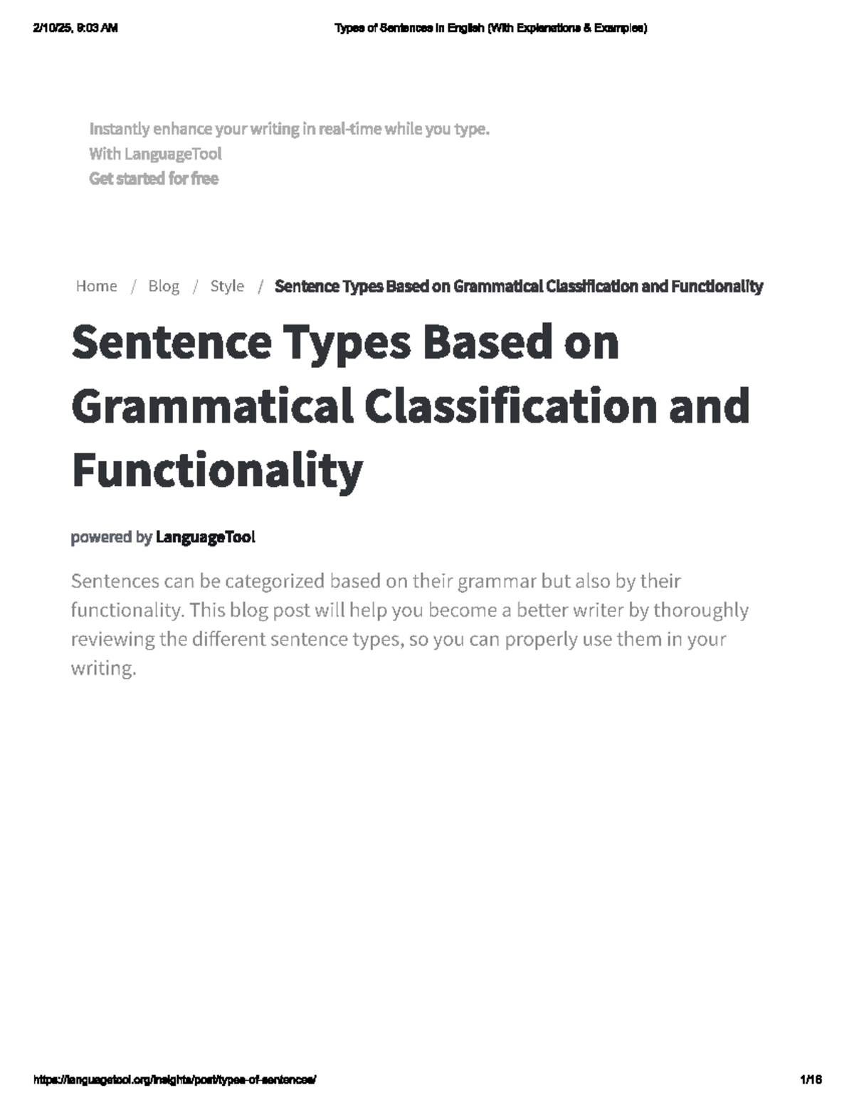 Types of Sentences in English: Explanations & Examples for Writing ...