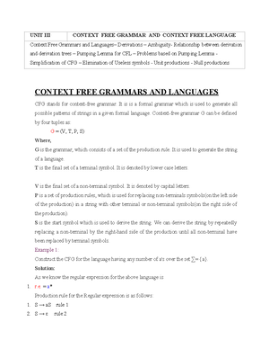 Theory of Computation: Normal Forms & Pushdown Automata Concepts - Studocu