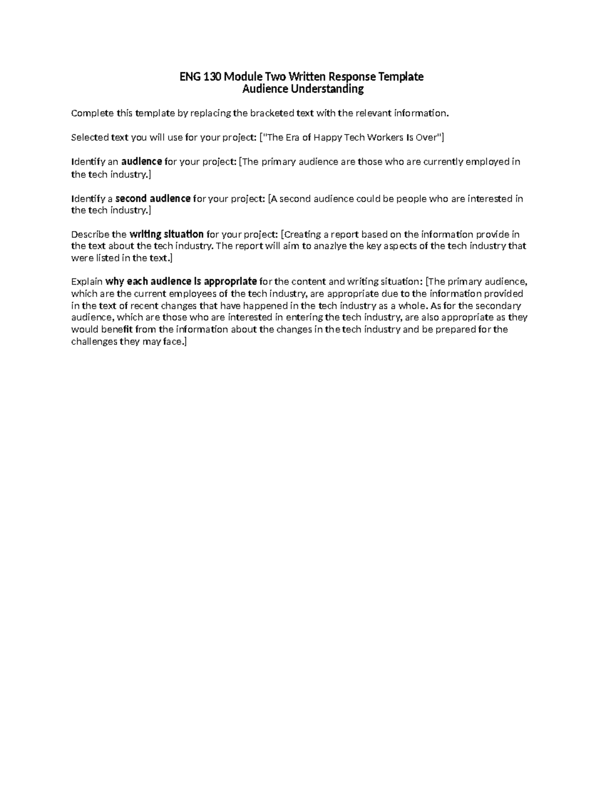 ENG 130 Module Two Written Response Template - ENG 130 Module Two ...