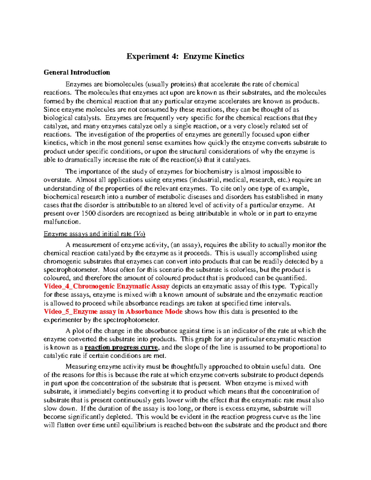 Enzyme Kinetics Experiment 4 - Lab Report S21 - Studocu