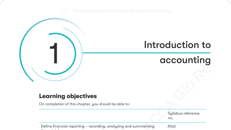 Chapter 1: Introduction to Accounting (F3) - Key Concepts and ...