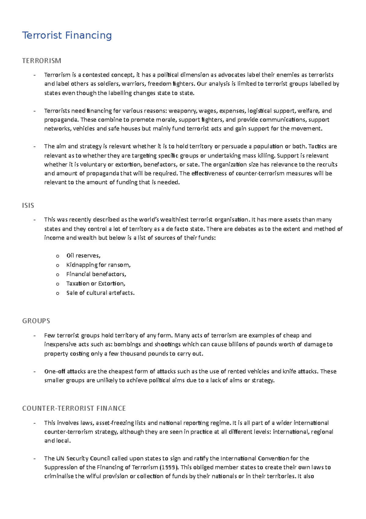 Terrorist Financing Lecture Notes: Understanding Funding Mechanisms ...