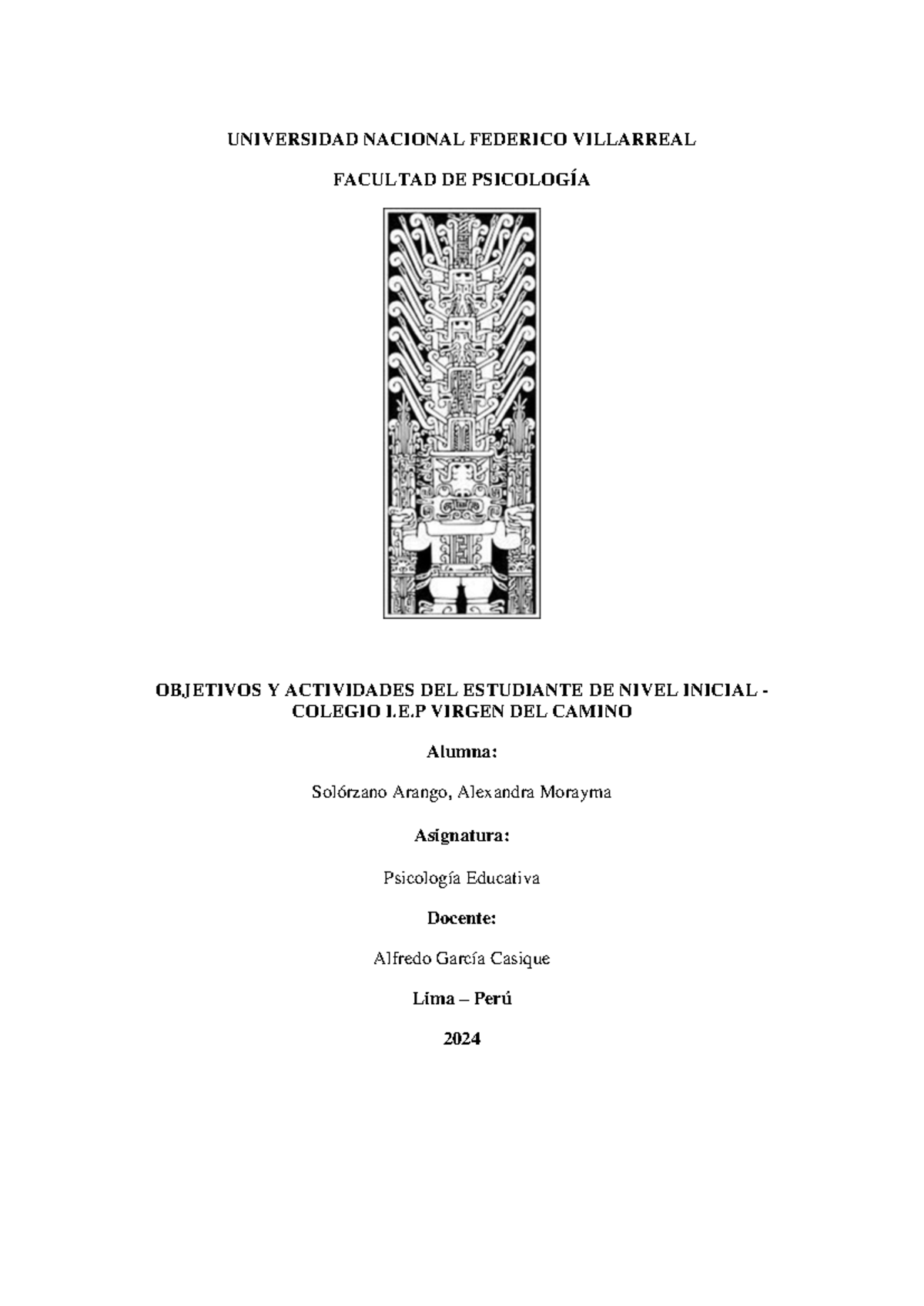 Solórzano, Alexandra- Objetivos Y Actividades - Psicología Educativa I ...