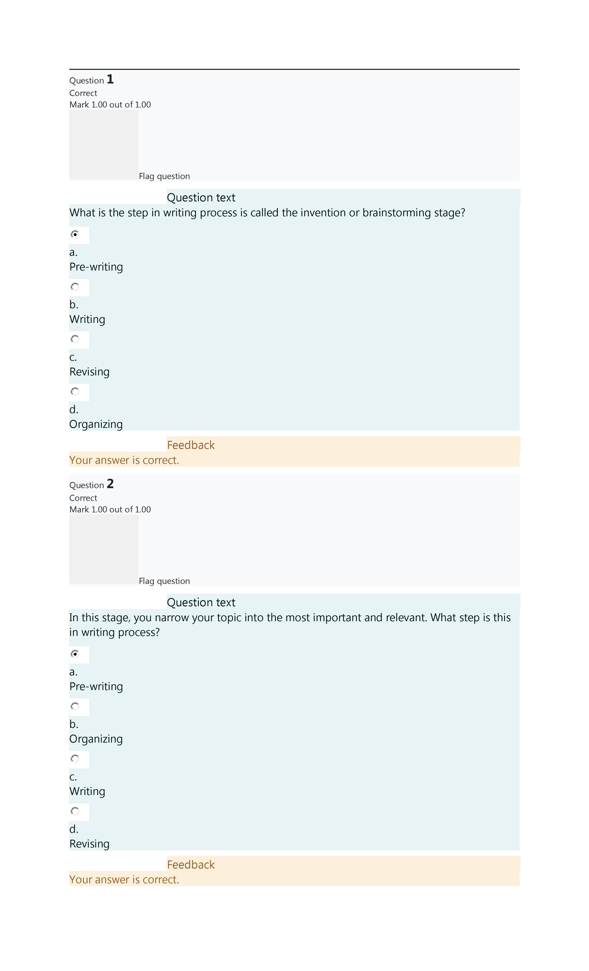 ENG101 Quiz: Understanding the Writing Process and Outlining Techniques ...