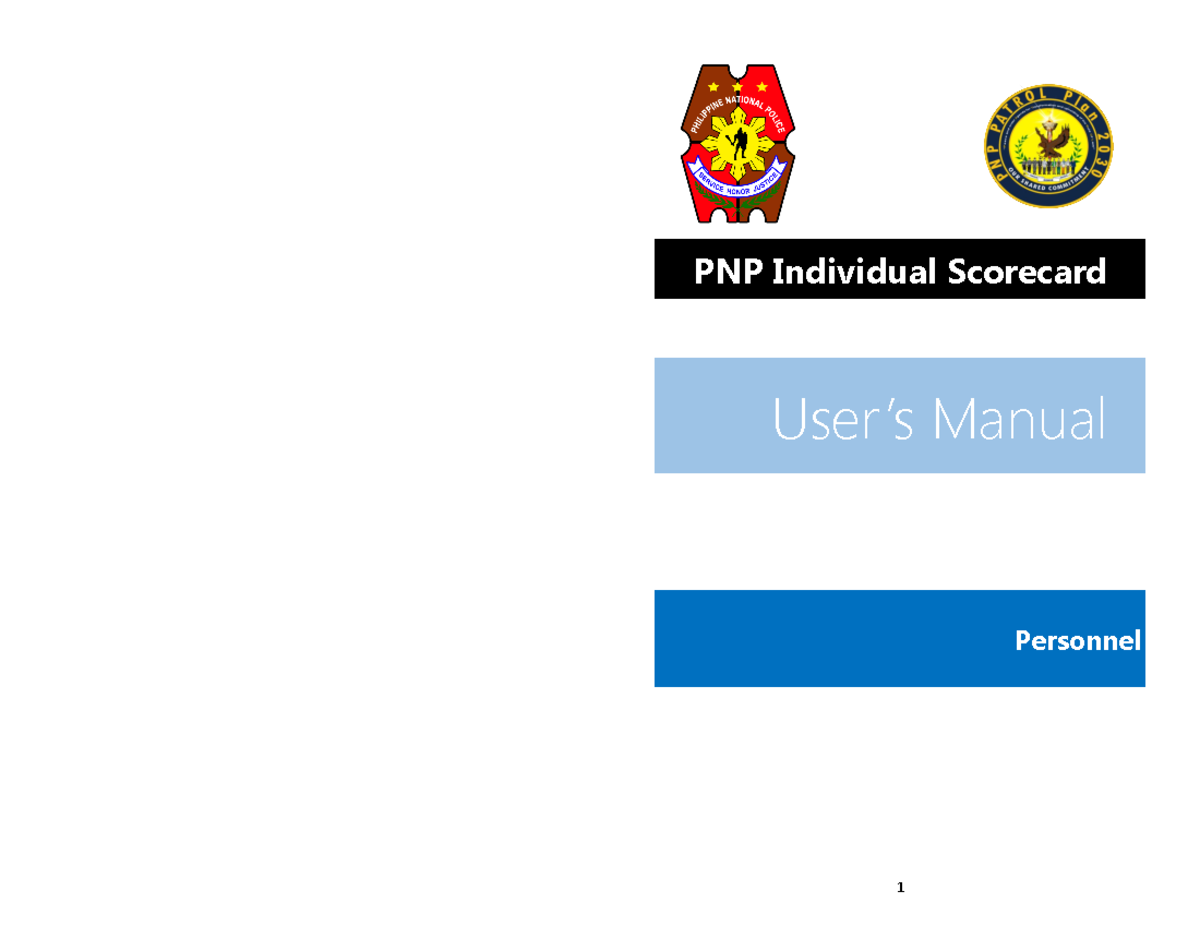 E-PGS Individual Scorecard User Manual for Personnel Management - Studocu