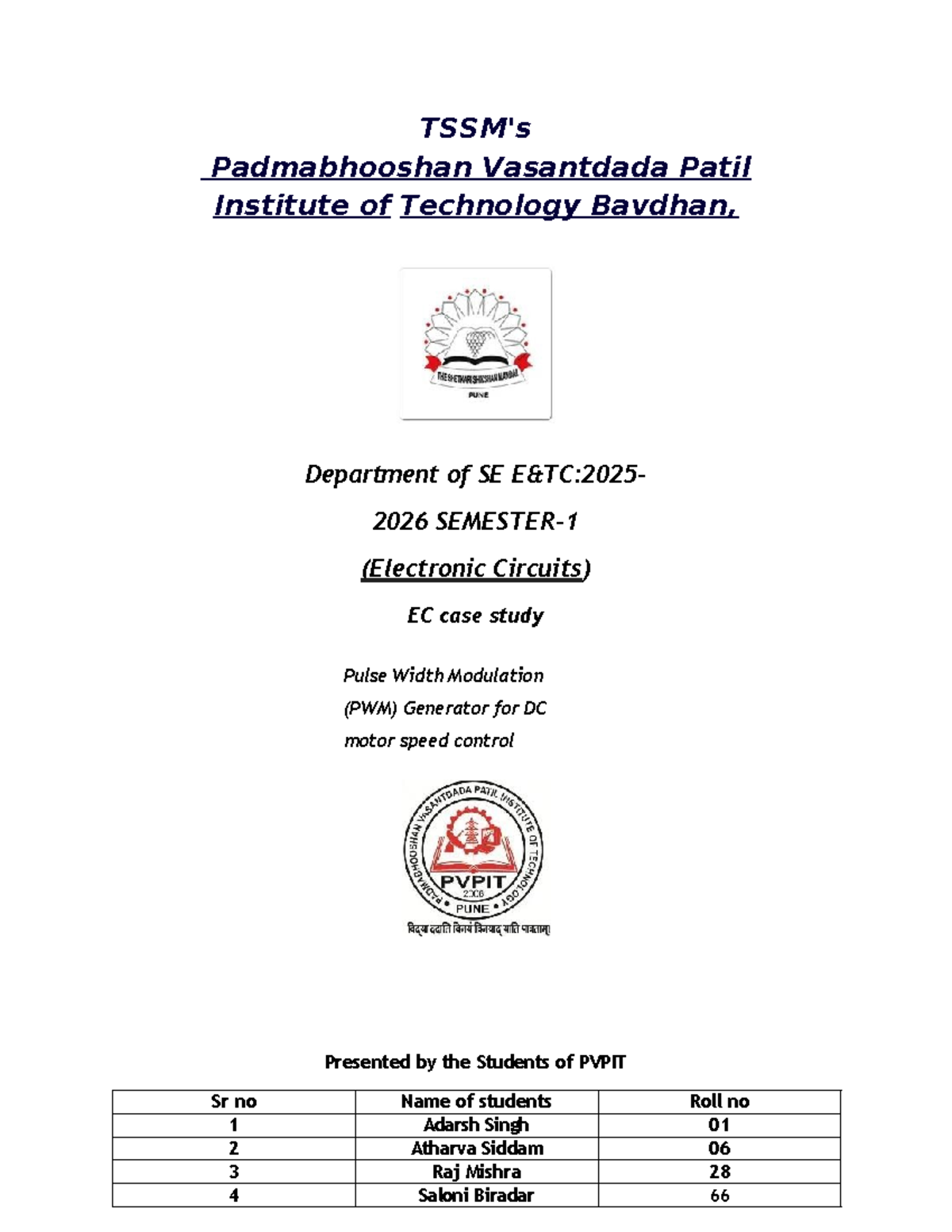 EC Case Study: PWM Generator for DC Motor Speed Control - Studocu