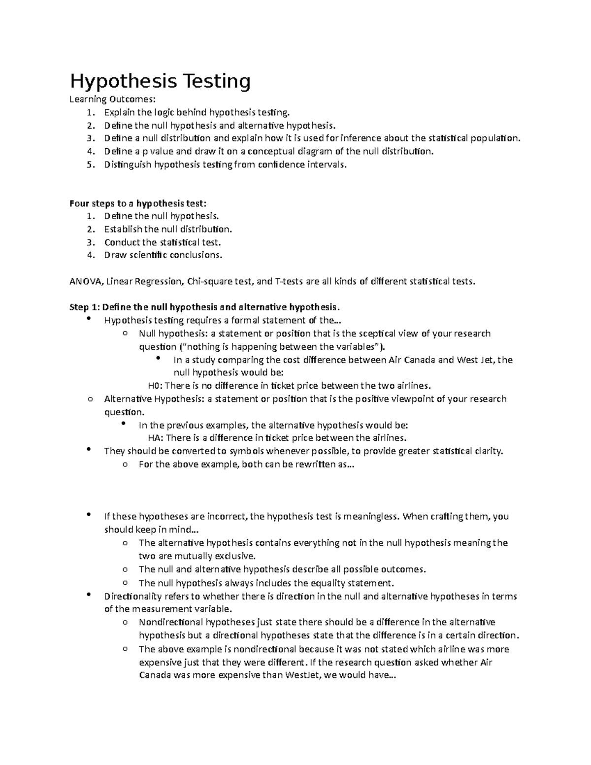 STAM200 Module 7 - Hypothesis Testing Overview and Key Steps - Studocu