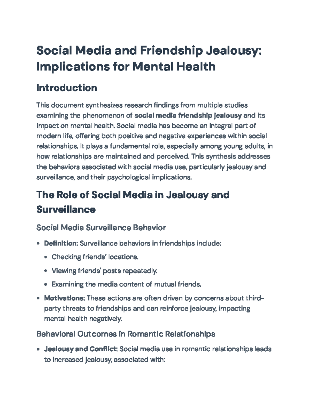 Social Media Friendship Jealousy: Mental Health Implications and ...