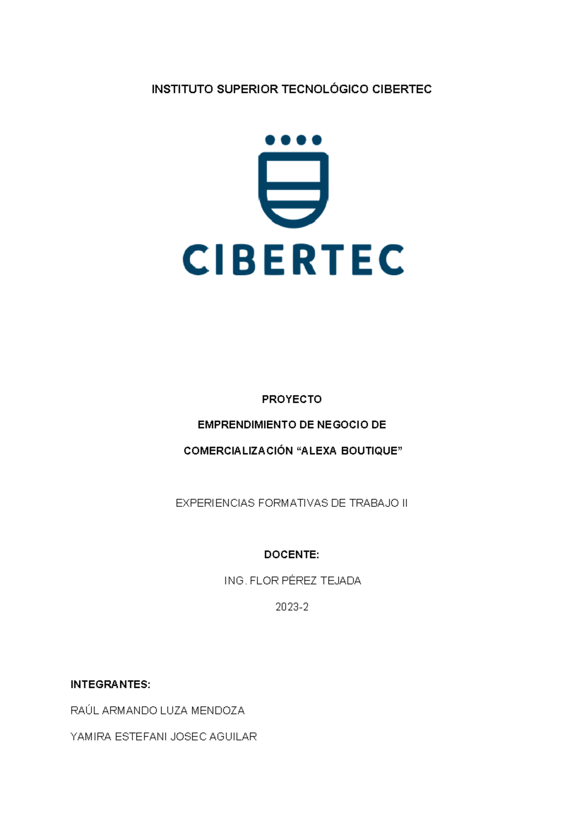 Instituto Superior Tecnológico Cibertec Experiencias Formativas DE ...