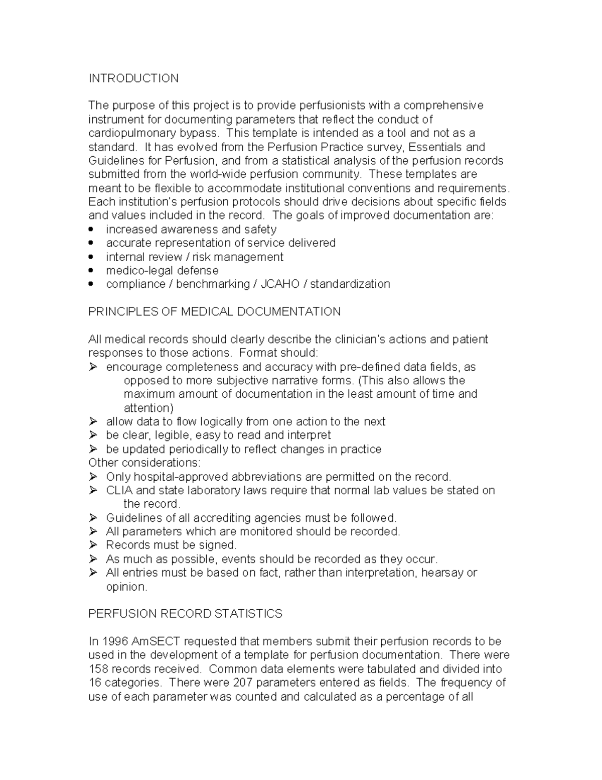 Perfusion Documentation Template: A Comprehensive Case Log Guide - Studocu