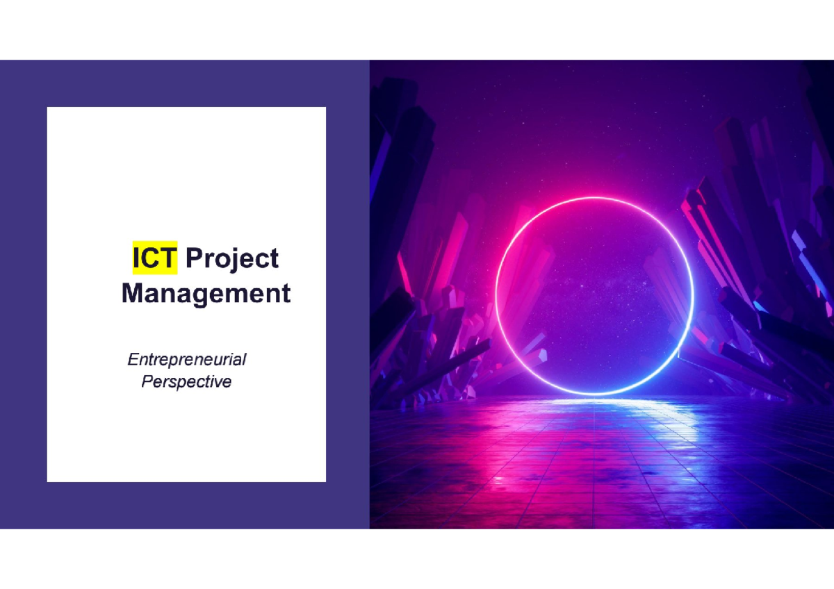 ICT Project Management: An Entrepreneurial Perspective on Software ...