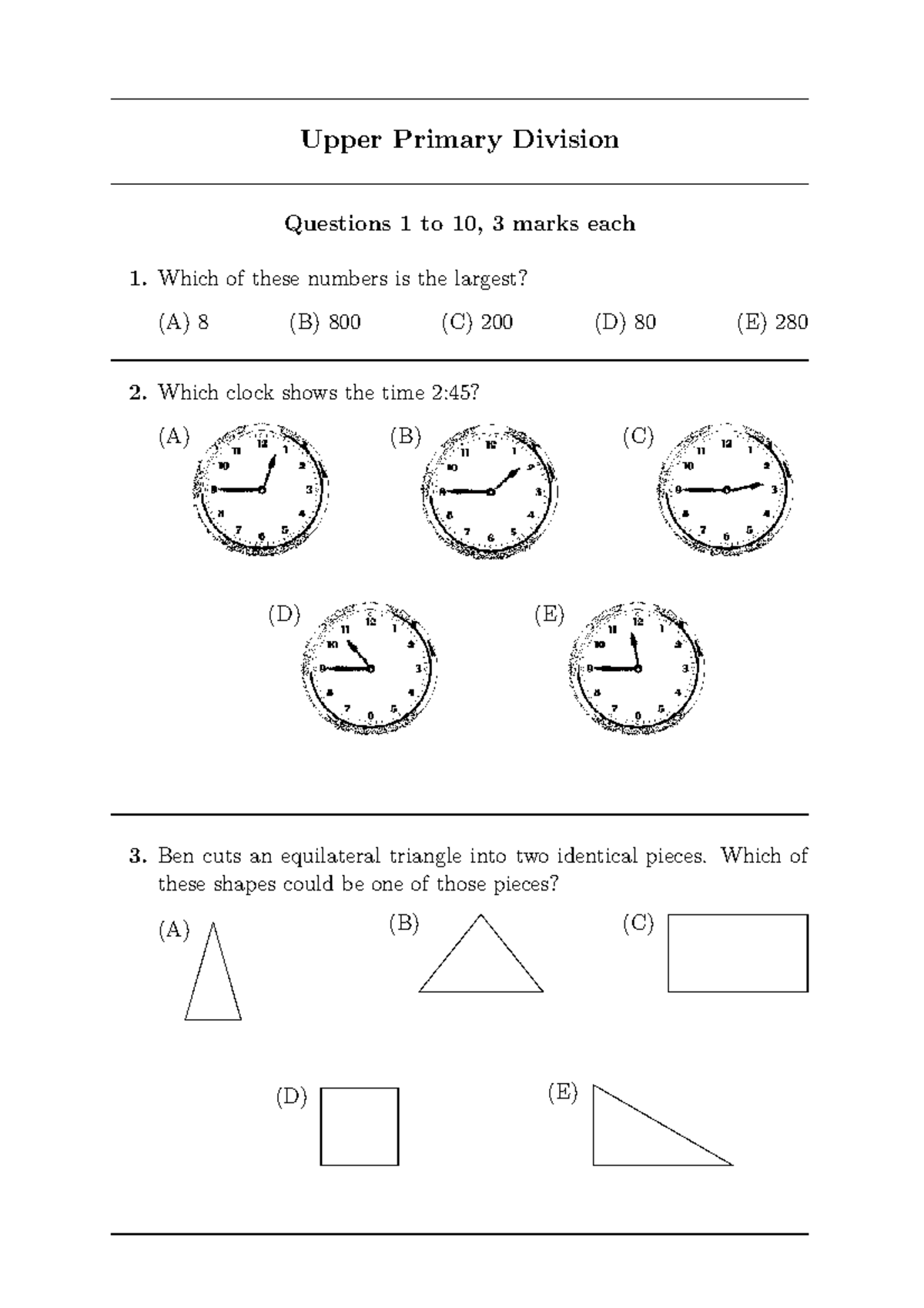 Upper Primary Division Quiz Questions 1-30 (UP) - Studocu