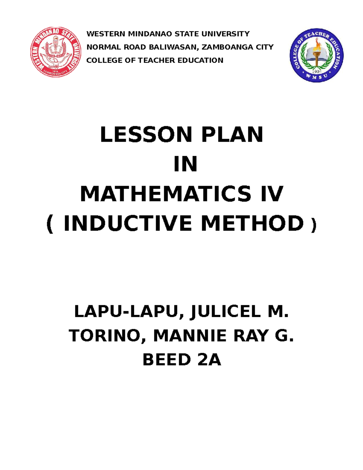 LP IN Mathematics IV Final Lesson Plan on Elapsed Time - Studocu