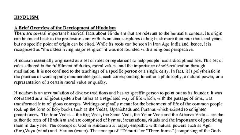 HINDUISM: A Comprehensive Overview of Its Development and Principles ...