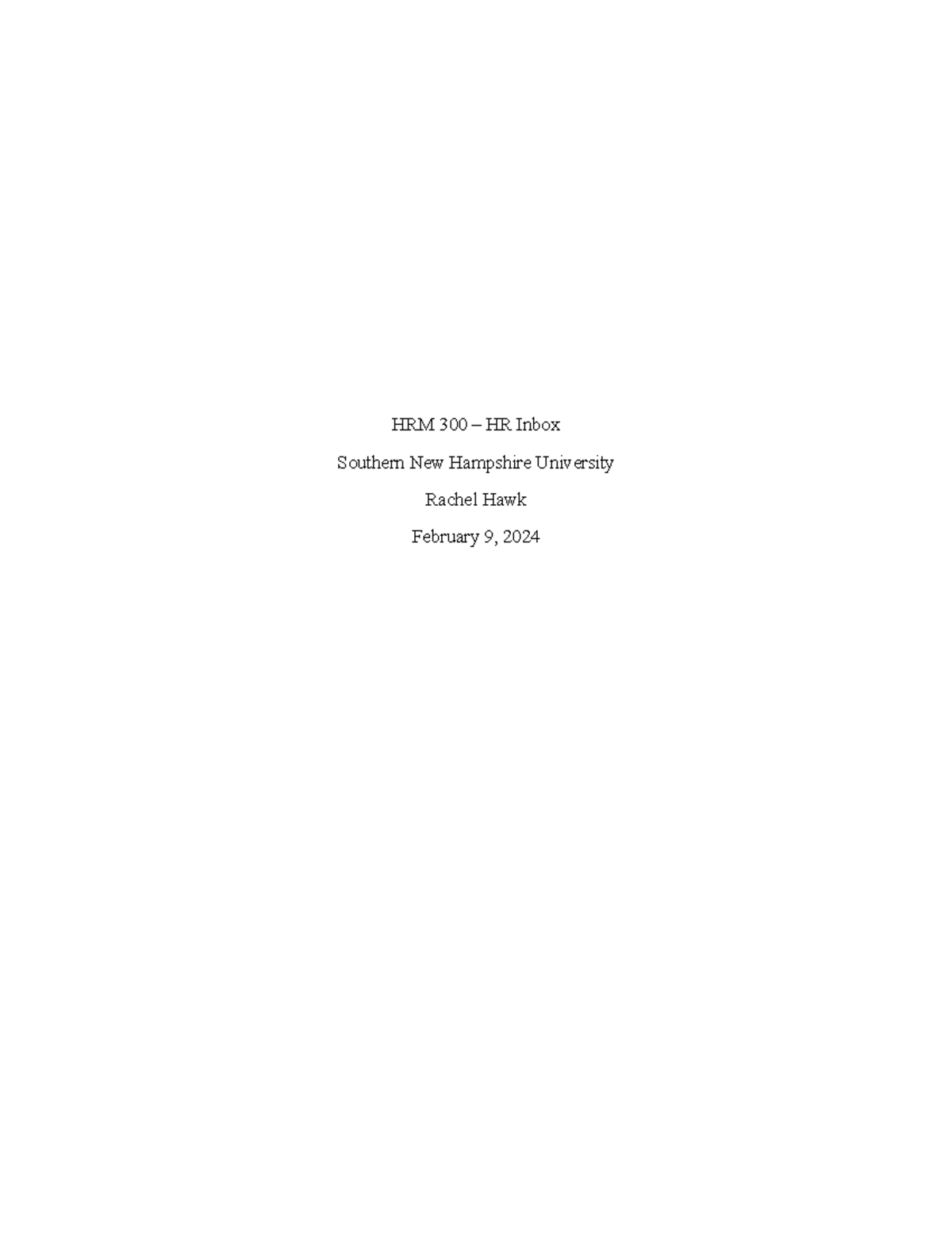 HRM 300 – HR Inbox Overview and Insights - Studocu