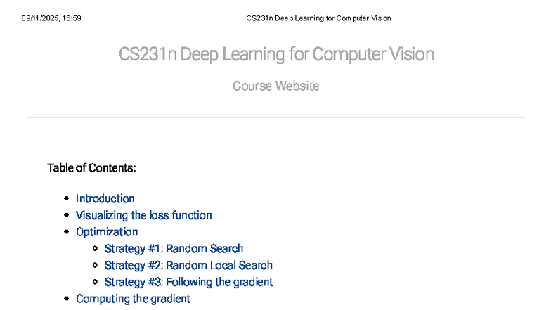 CS231n Deep Learning for Computer Vision: Loss Function Overview - Studocu