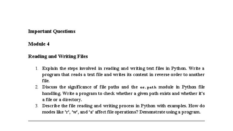 M4 & M5 - Python File Handling, Classes, and Objects Guide - Studocu