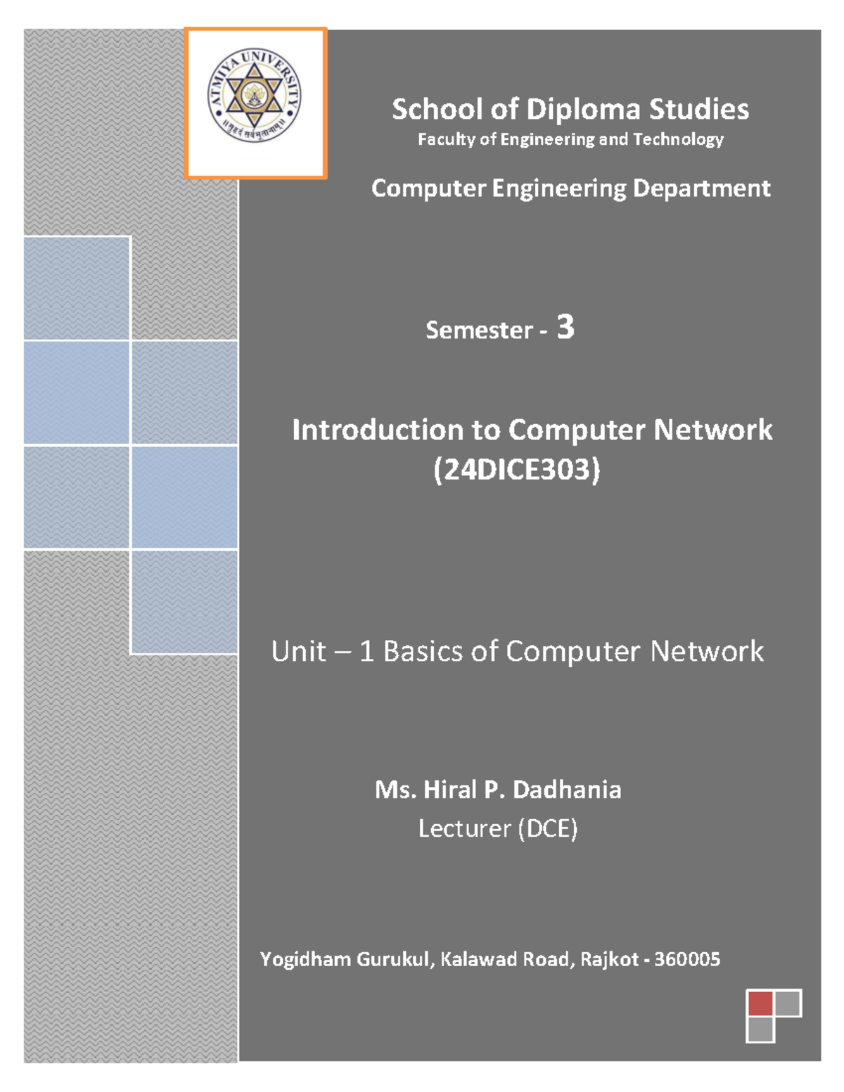 ICN (24DICE303) Unit 1: Basics of Computer Networks - Lecture Notes ...