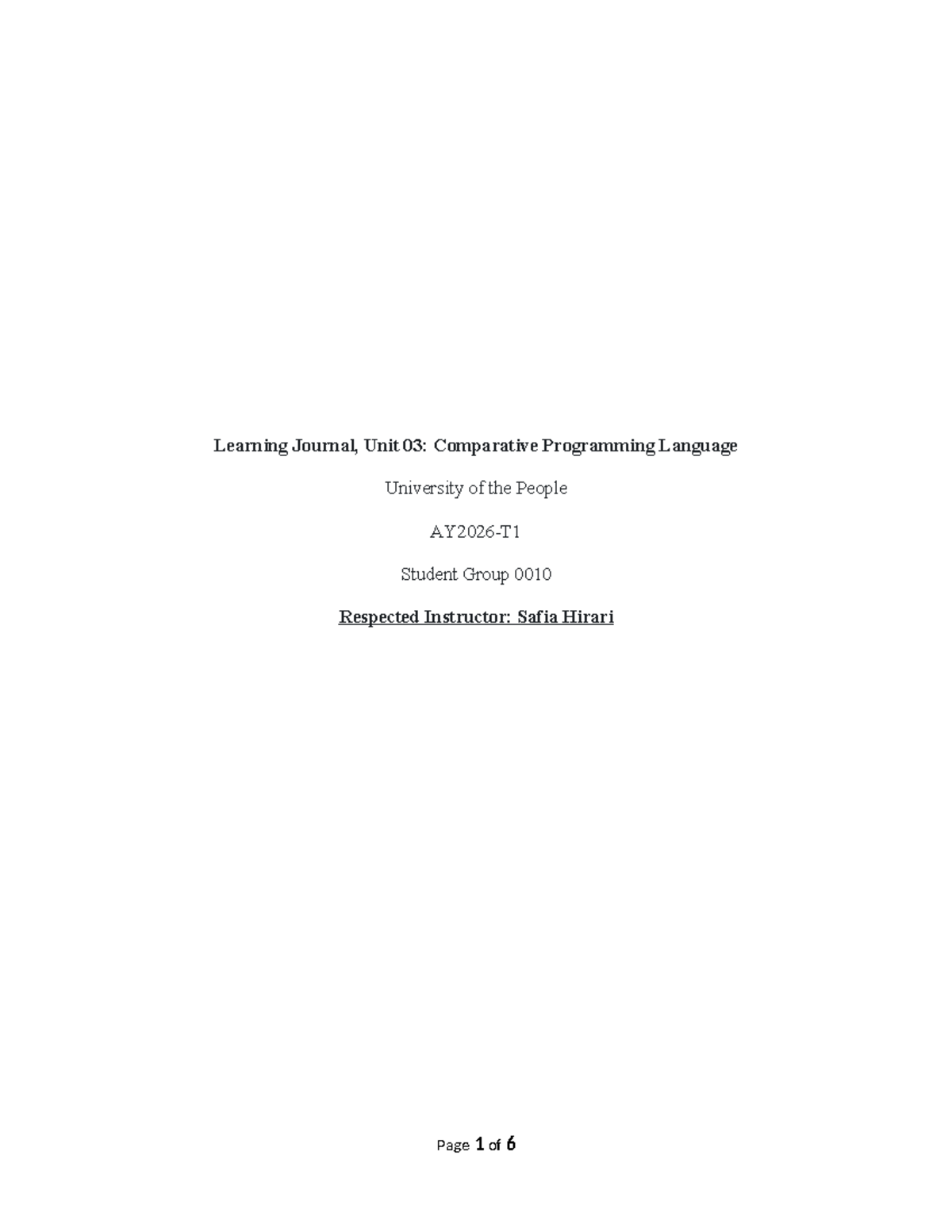 Learning Journal 03: Data Types in Comparative Programming Languages ...