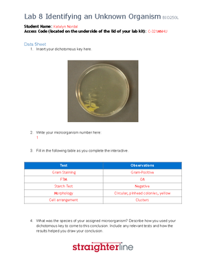 Lab 2 for Microbiology Lab from Straighterline - Student Name: Katelyn ...