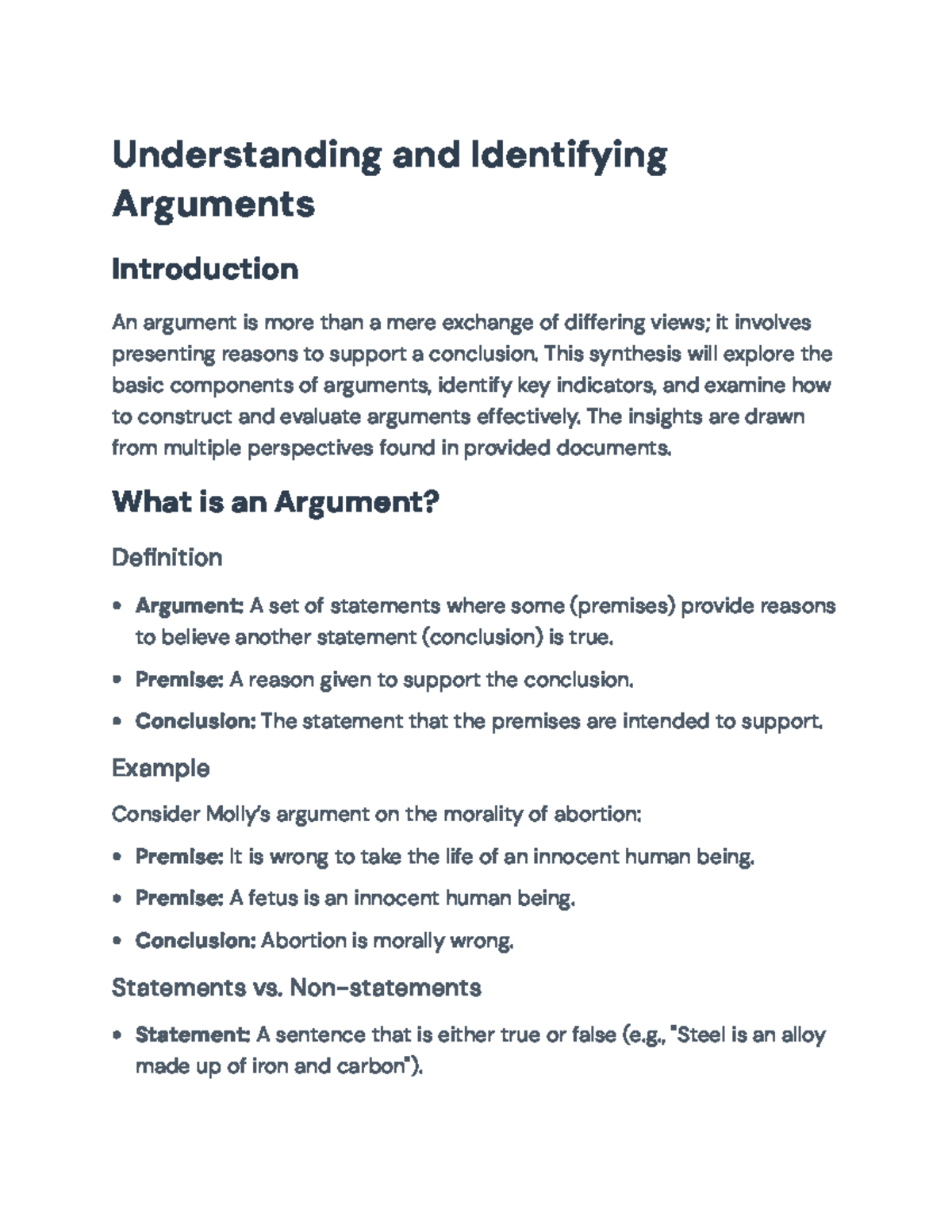 Understanding and Identifying Arguments: A Guide for Critical Thinking ...