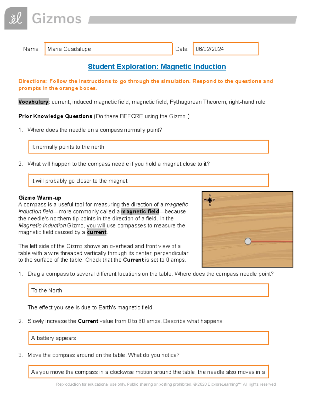 Gizmo Simulation: Exploring Magnetic Induction Part A - Studocu