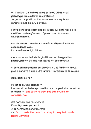 Génétique formelle (cours 1) - Génétique Formelle Cours 1 Le genome est ...