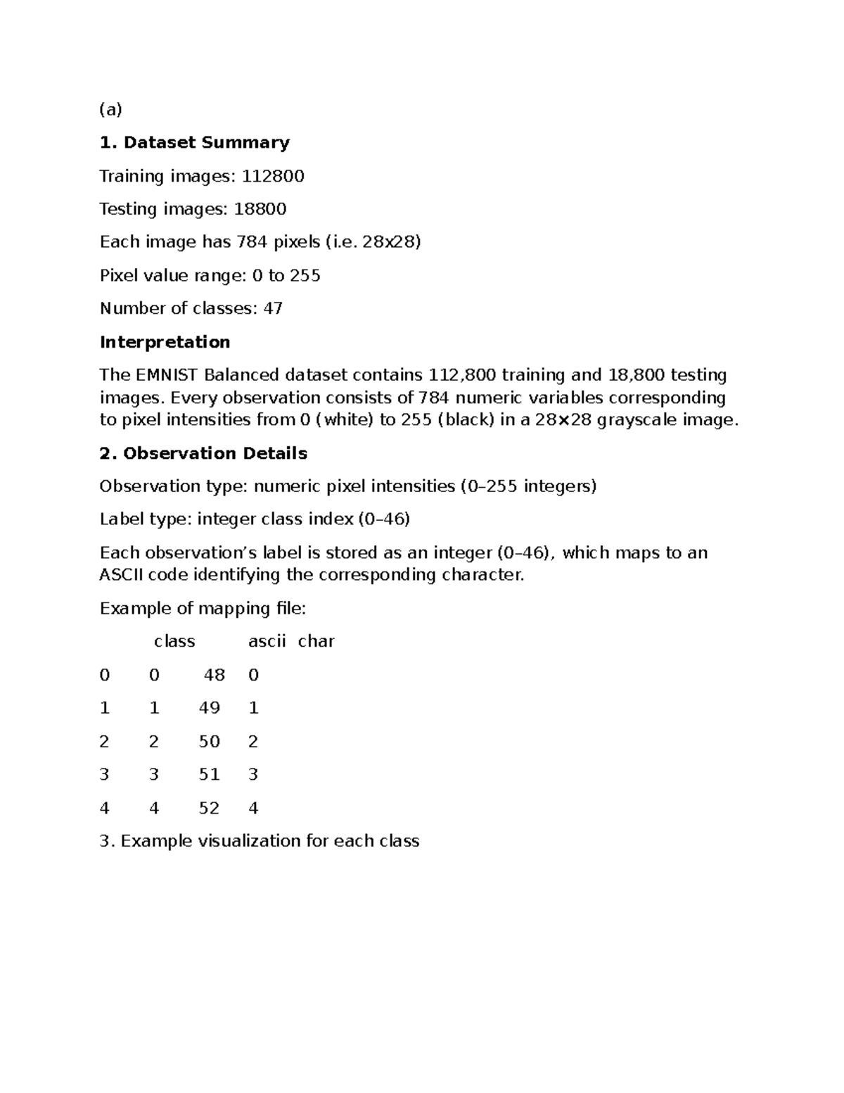 A3 Statistical Learning: EMNIST Balanced Dataset Overview - Studocu