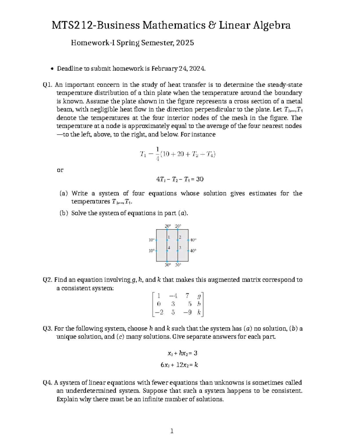 BMLA Assignment 1 - Linear Algebra Concepts & Solutions - Studocu