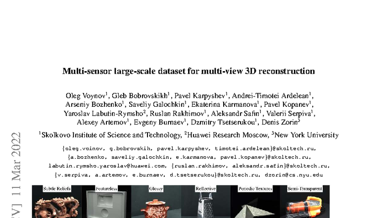 Multi-Sensor Large-Scale Dataset for Multi-View 3D Reconstruction ...