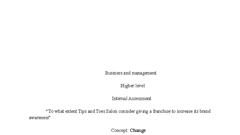 Business Management IA: Franchising Strategy for Tips and Toes Salon ...