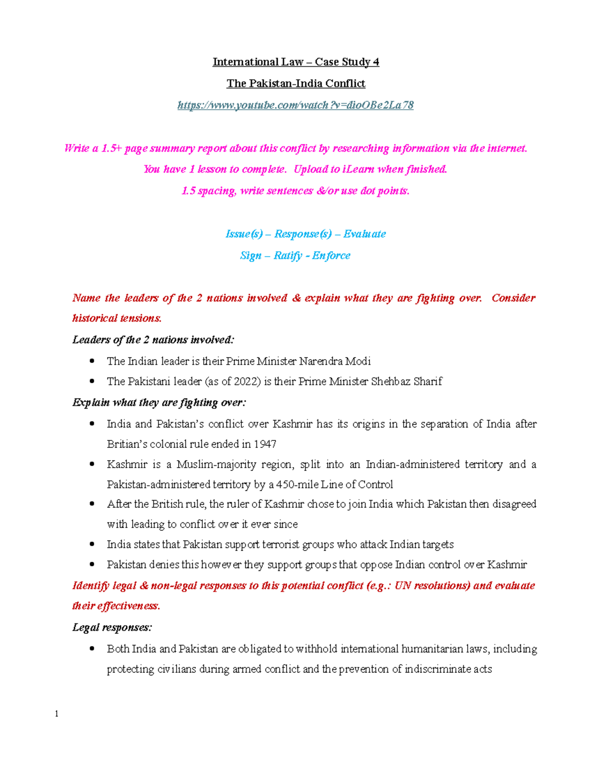 11 Legal Studies 2025 - International Law - Case Study 4 Summary Report ...