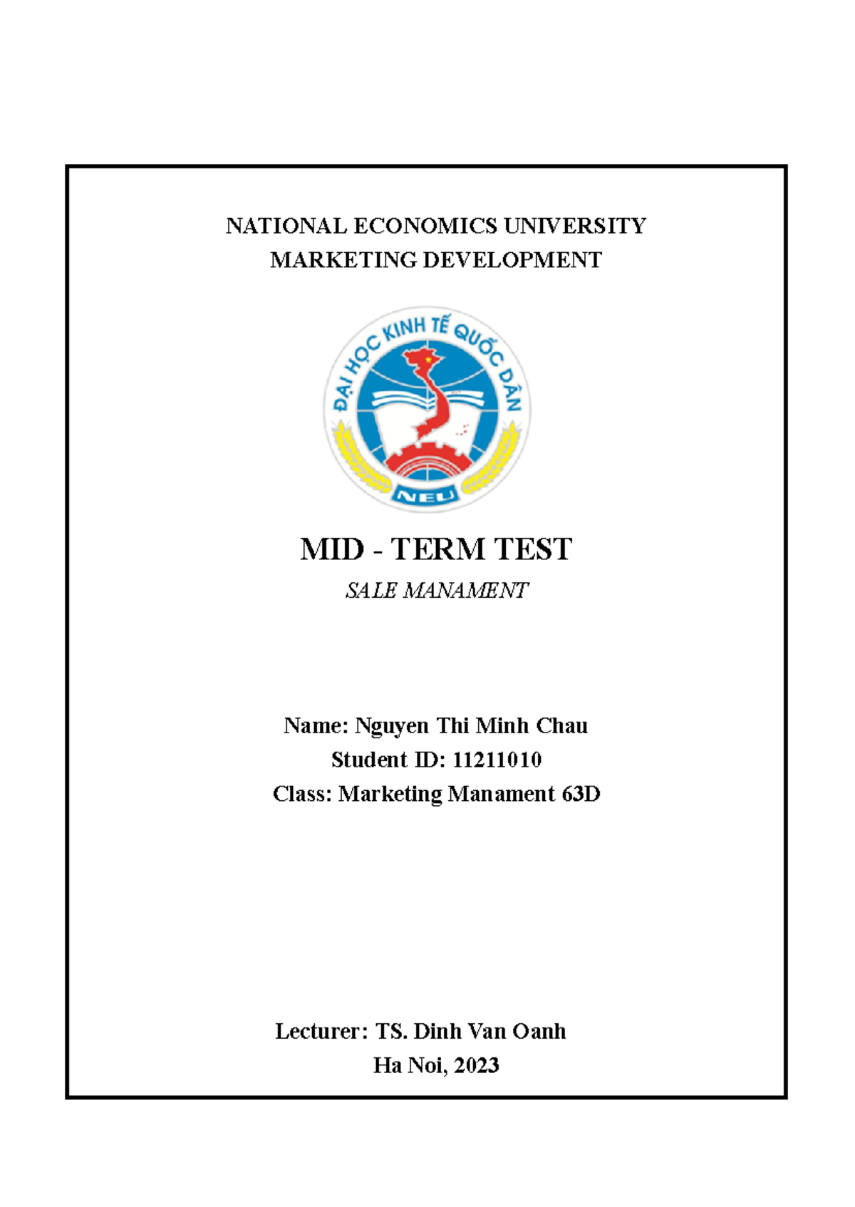 SM Midterm - gyuui yiiiiiiyby hjiu - NATIONAL ECONOMICS UNIVERSITY ...