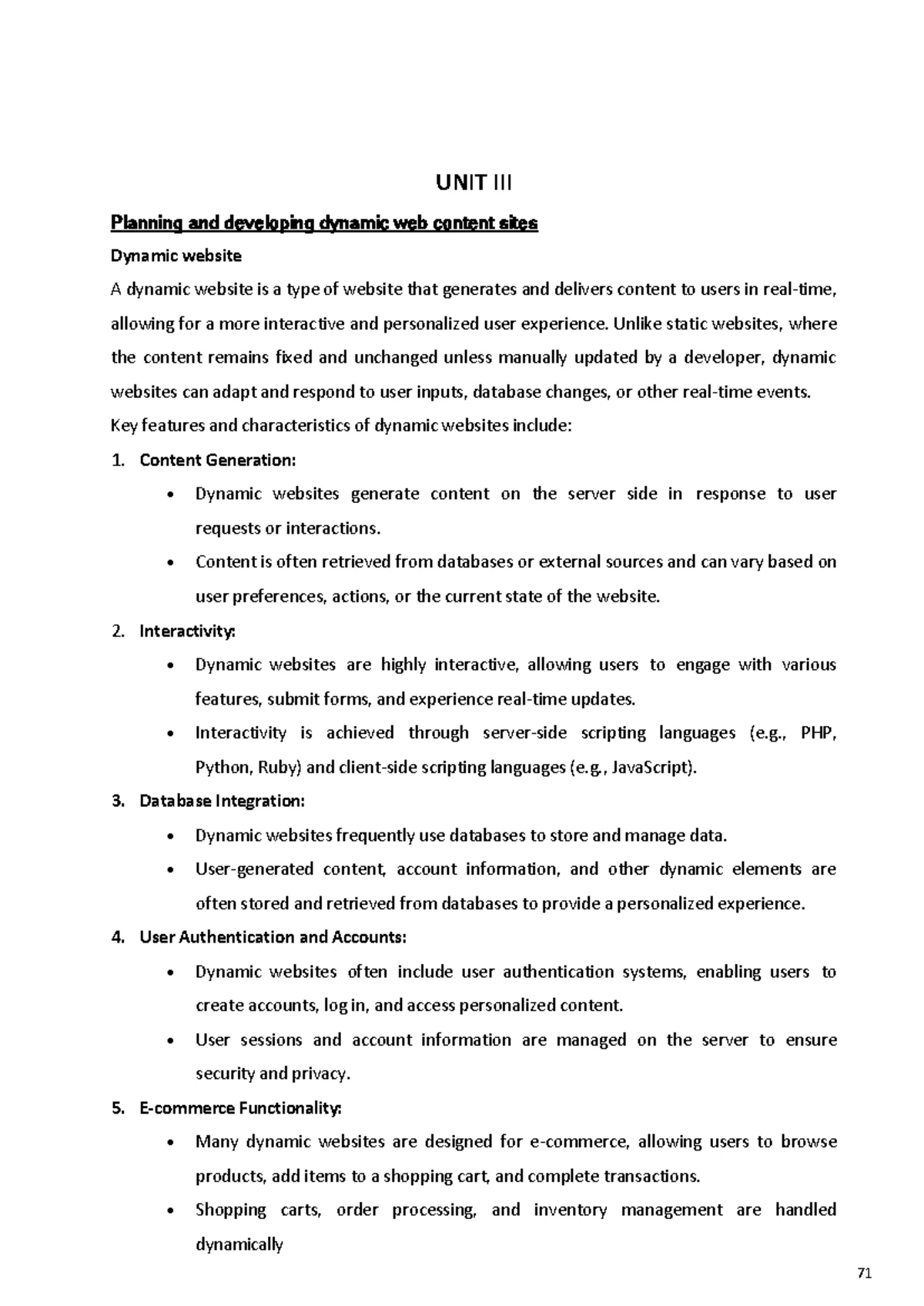 Wcms Unit 1 1 It Is Notes Of Wcms Web Content Management System