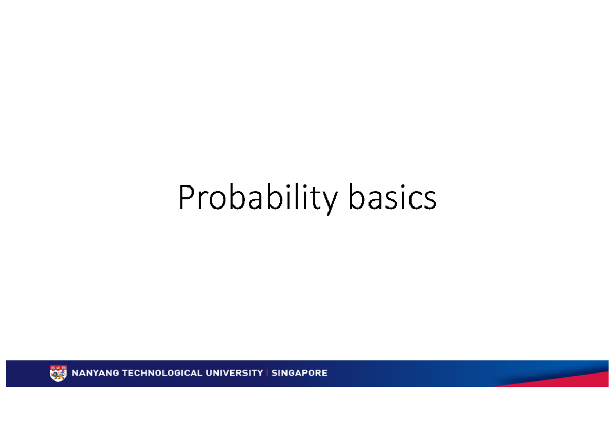 Probability Basics: Sample Space and Events (Week 1-1) - Studocu