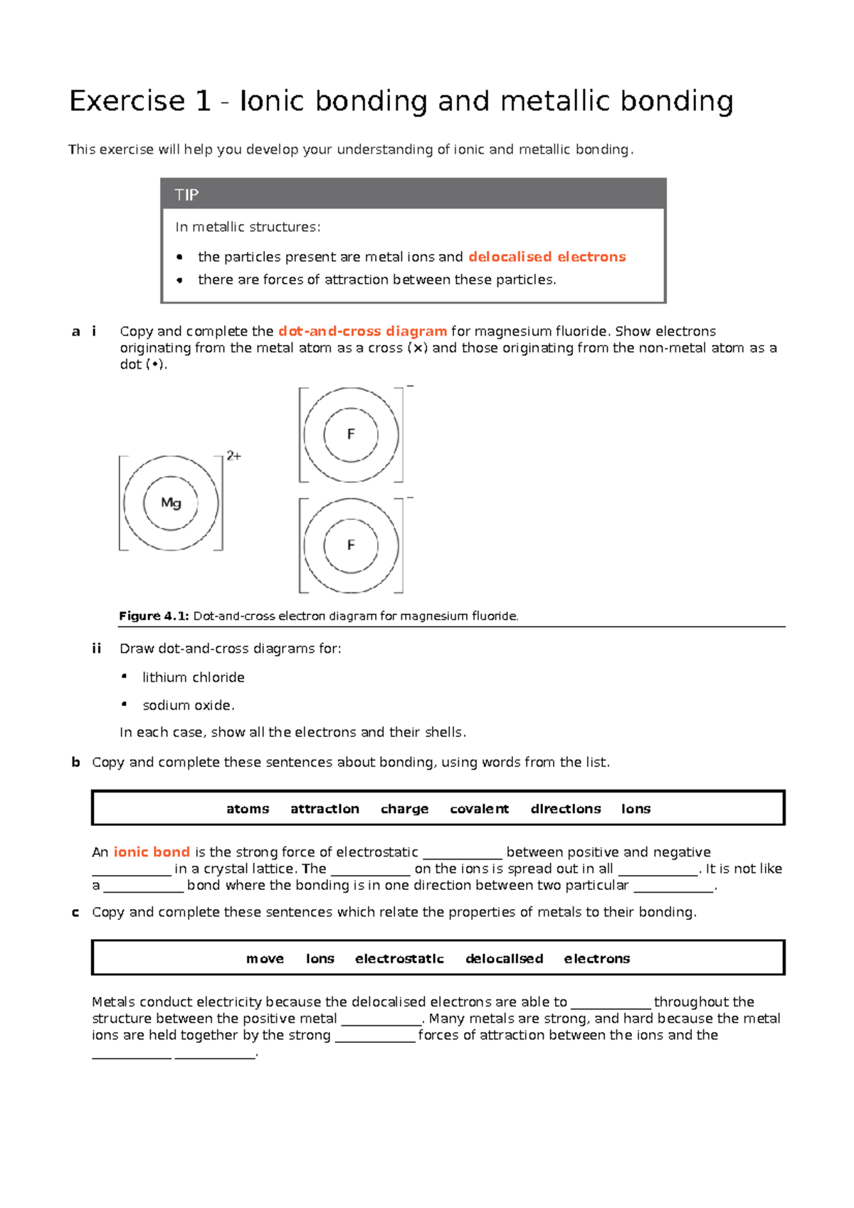 Practice Questions: Ionic & Covalent Bonding Exercises - Studocu