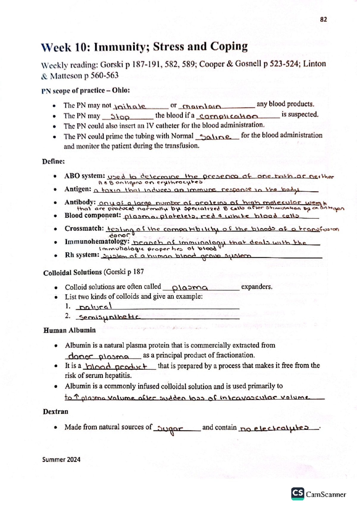 Week 10 homework - 82 Week 10: Stress and Coping Weekly reading: Gorski p 582, Cooper Gosnell p ...
