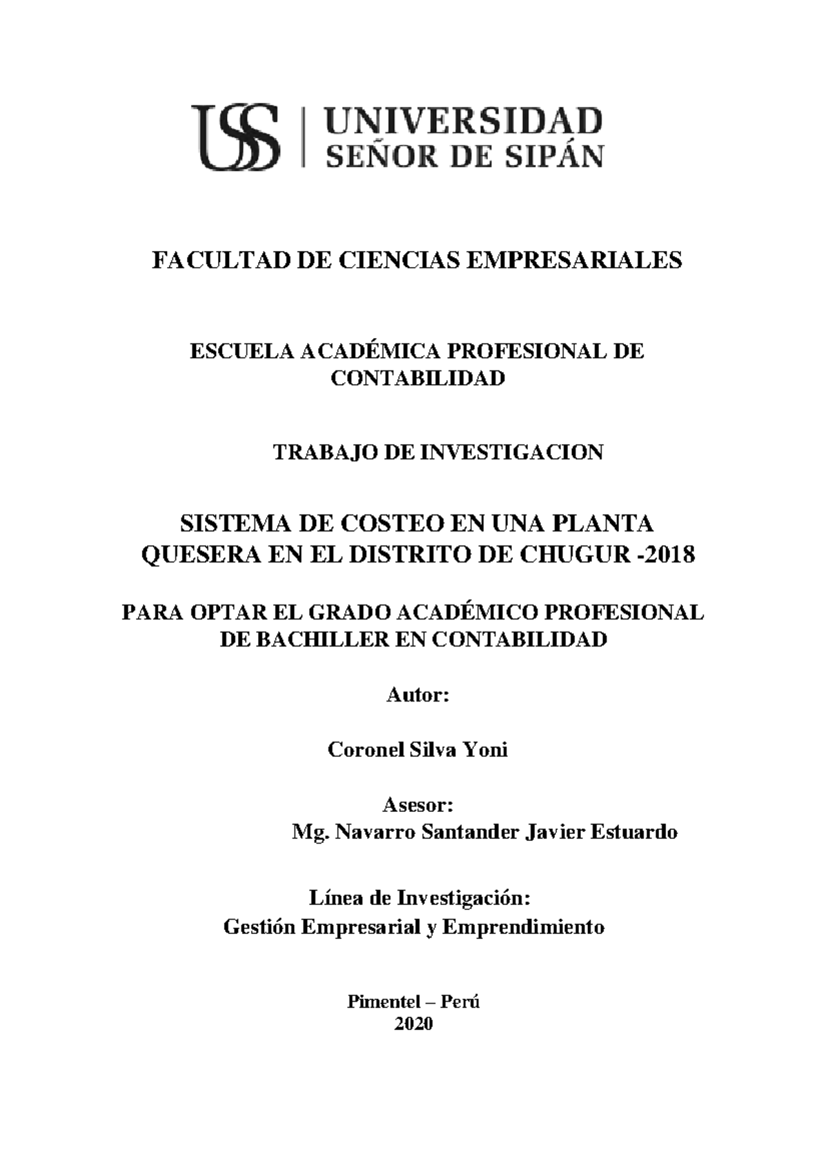 Coronel Silva Yoni - sddddd - FACULTAD DE CIENCIAS EMPRESARIALES ...