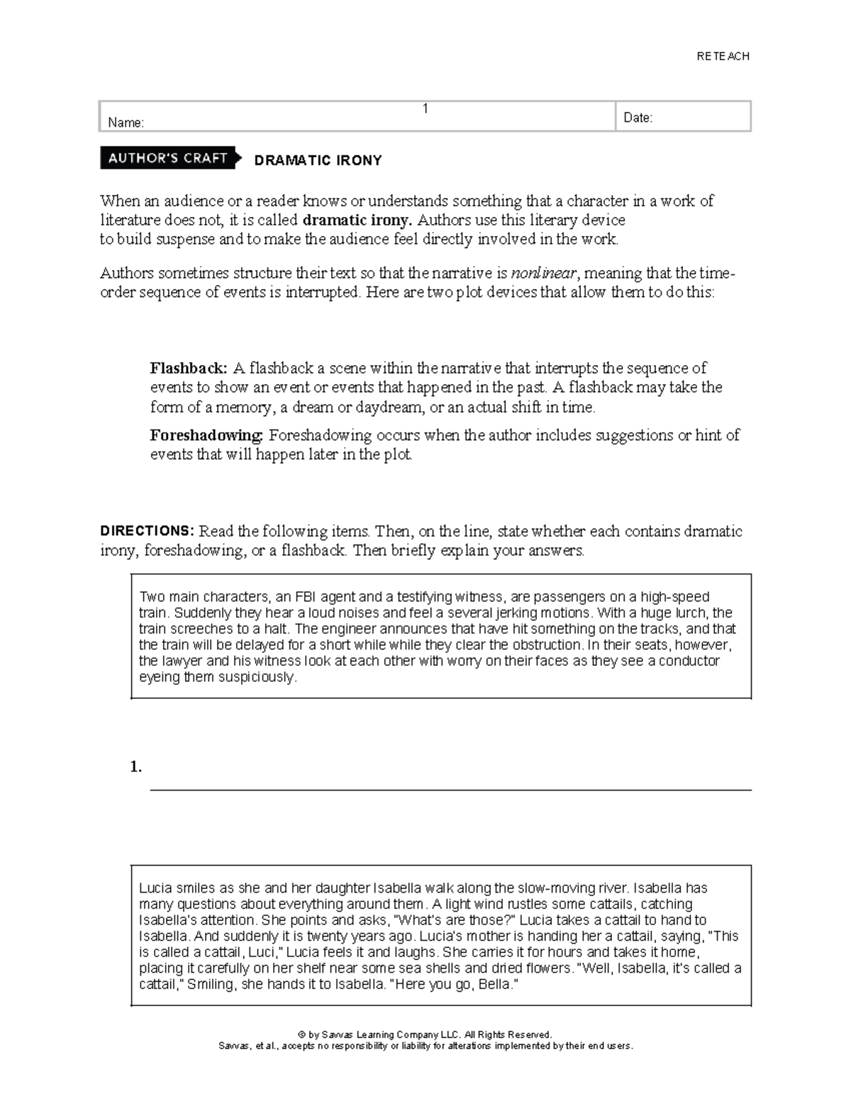 Worksheet on Dramatic Irony and Literary Devices - Studocu