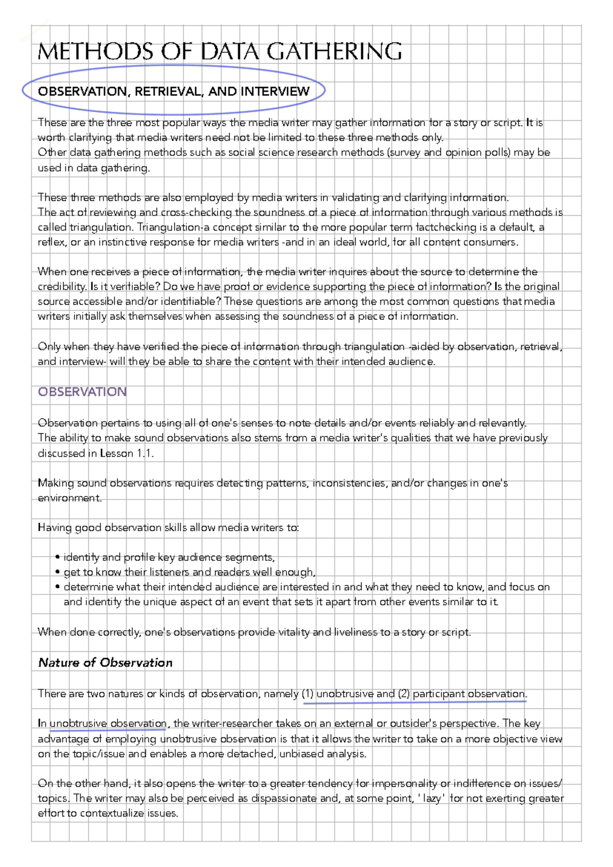Lesson 2.1 - Methods of Data Gathering - METHODS OF DATA GATHERING ...